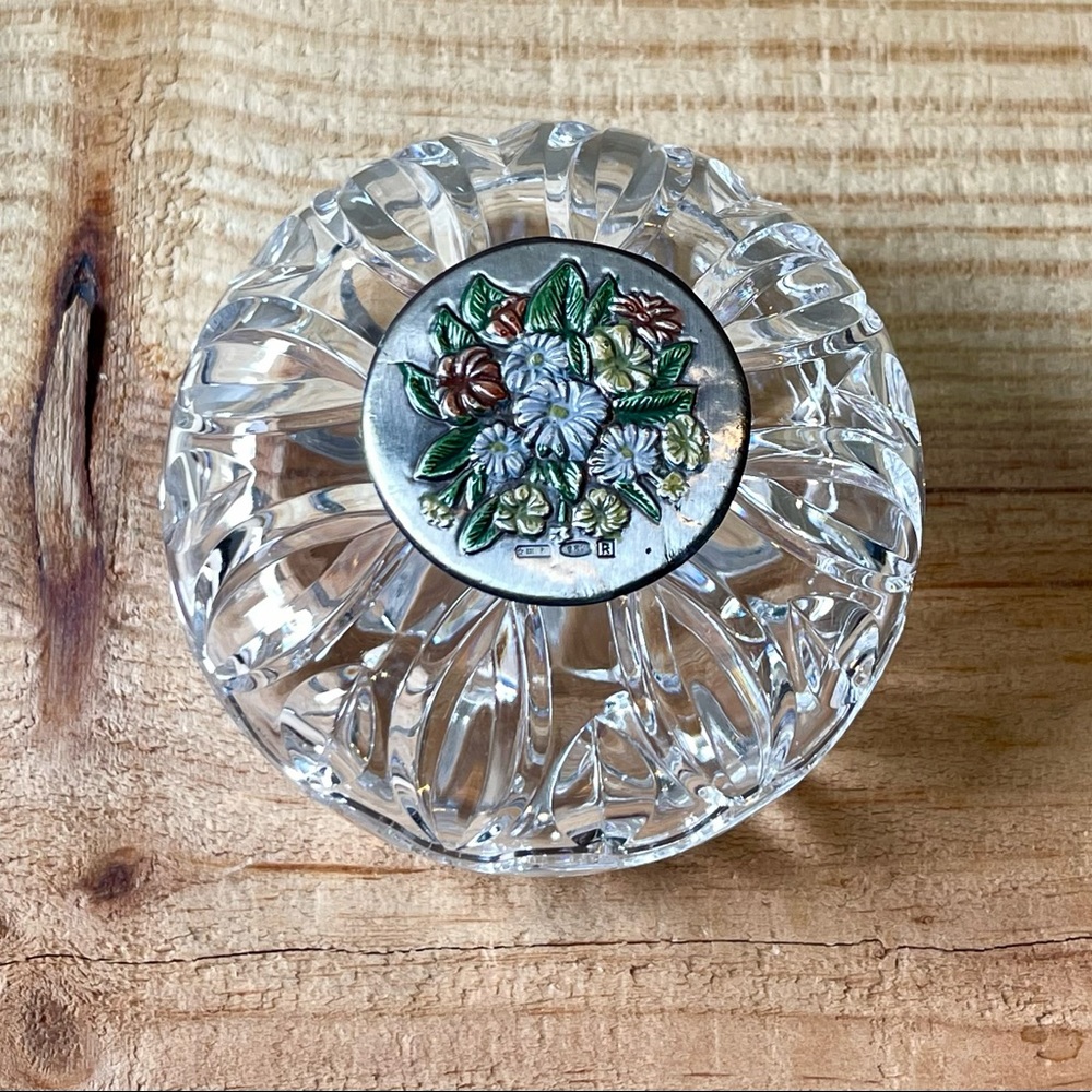 Sterling Silver & Crystal Powder Box - Gem